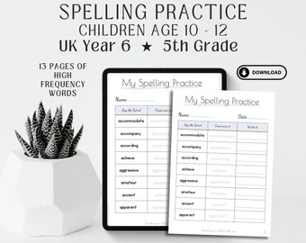 Year 5 and 6 Statutory Spelling Words - Etsy Australia