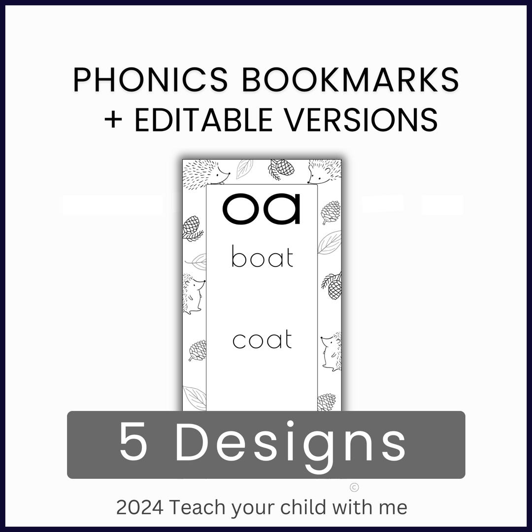 Phonics Bookmarks and Editable Templates! Customize With Phonics or ...