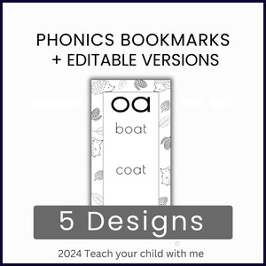 Phonics Bookmarks and Editable Templates! Customize With Phonics or ...