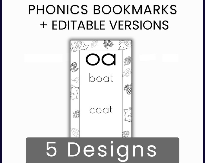 Phonics Bookmarks and Editable Templates! Customize With Phonics or ...