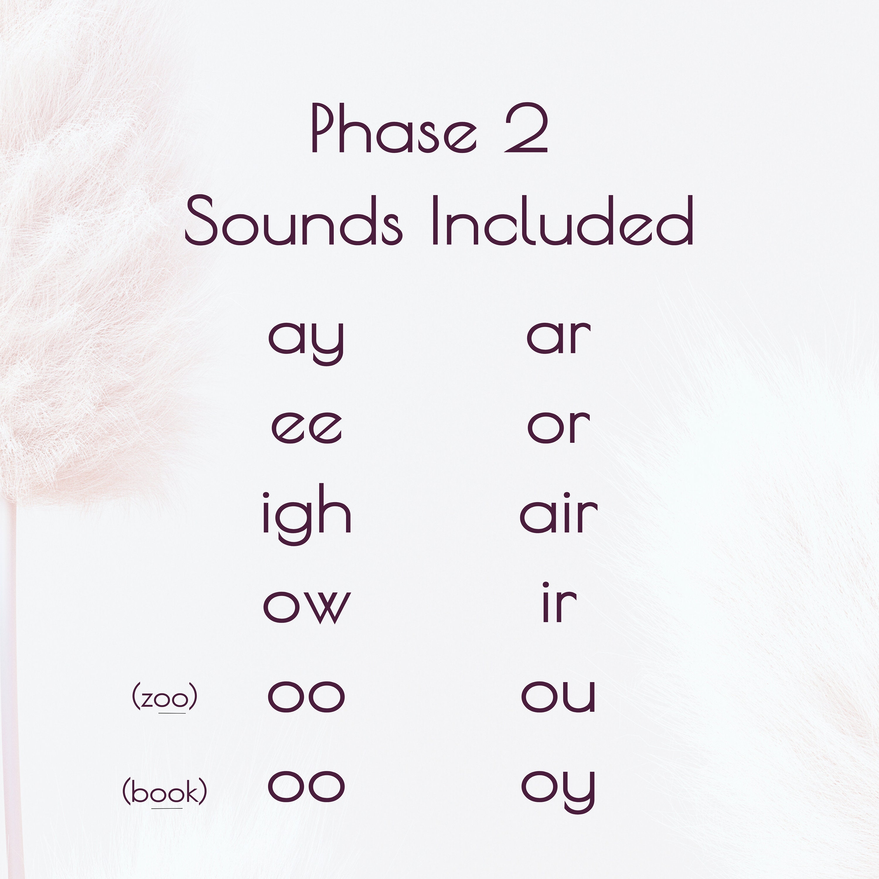 Phonics Phase 2 Flashcards Watercolor Nature Design Perfect For