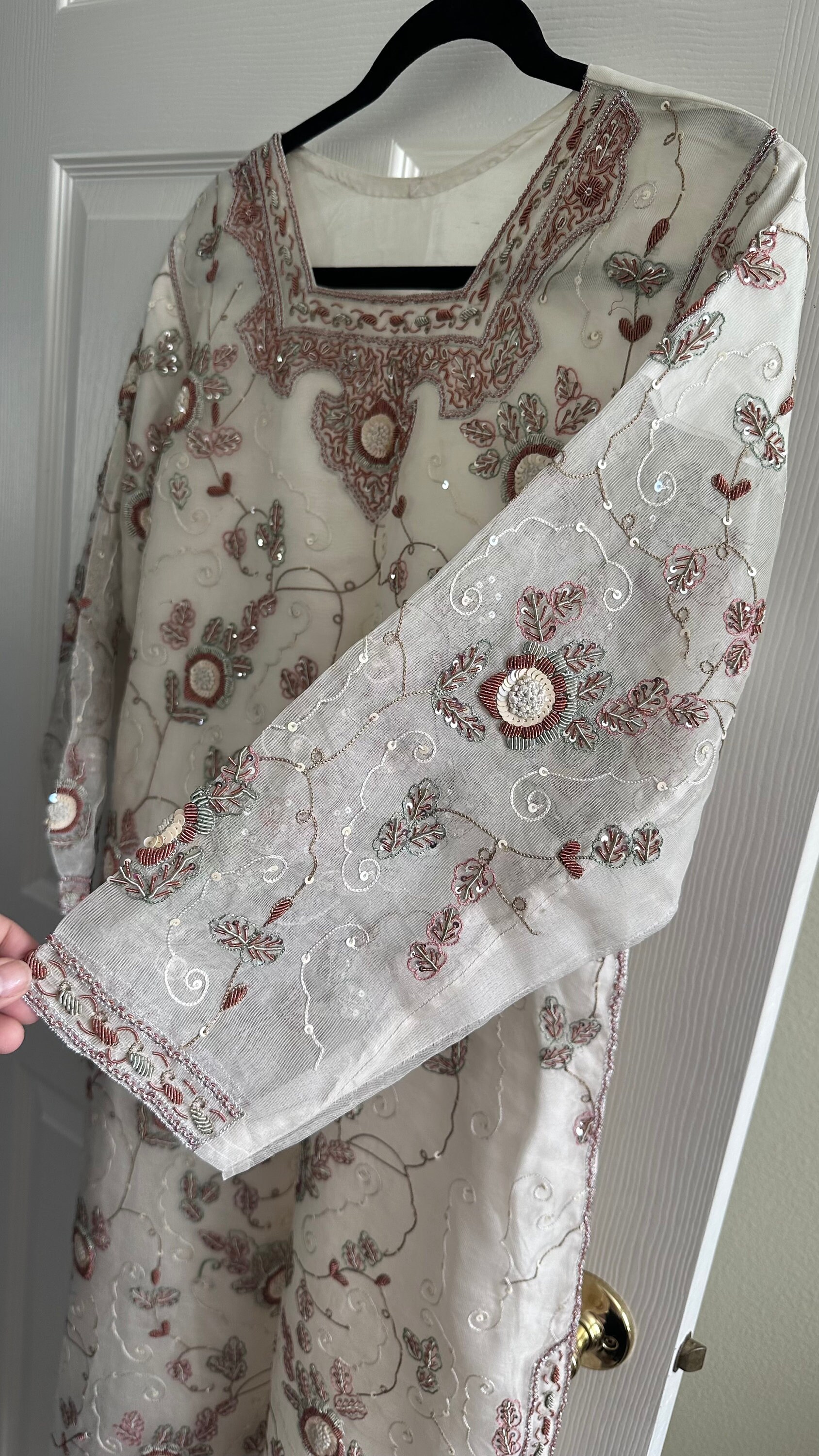 White Kameez shirt With Pretty Embellishments - Etsy