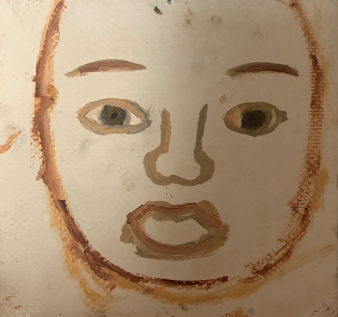 Simple Outline Face on White Background - Etsy