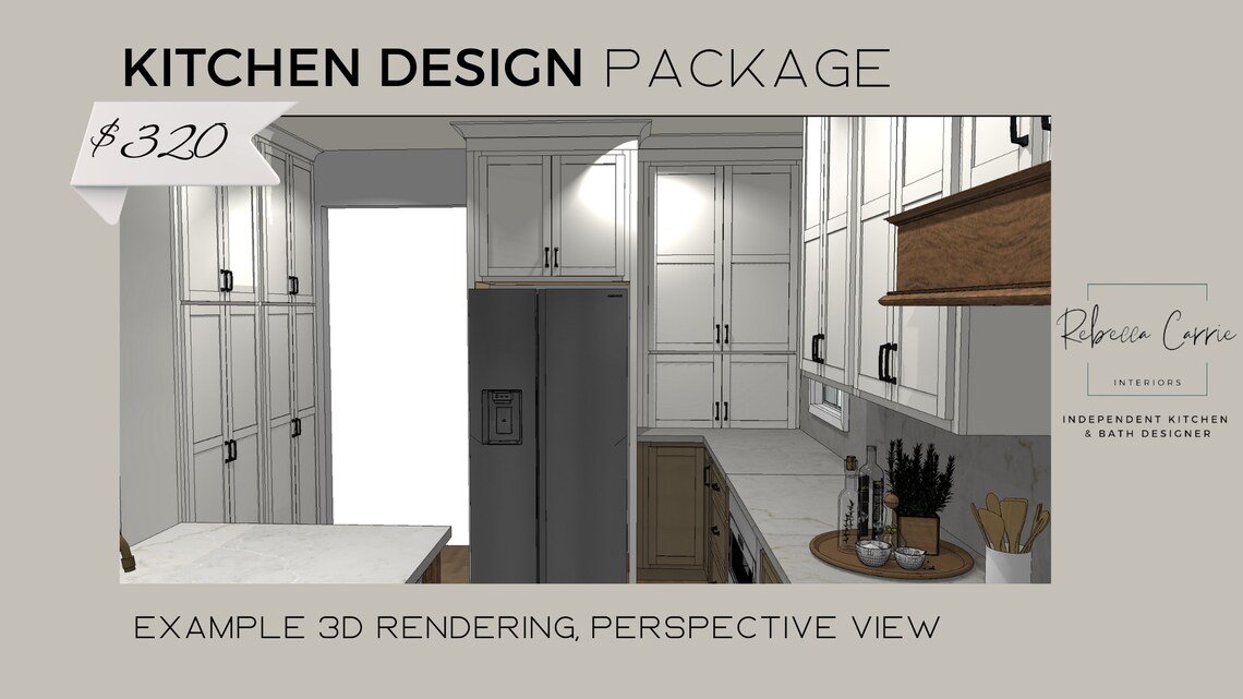 Custom Kitchen Design Package: 2D Floor Plan, 3D Renderings (digital ...