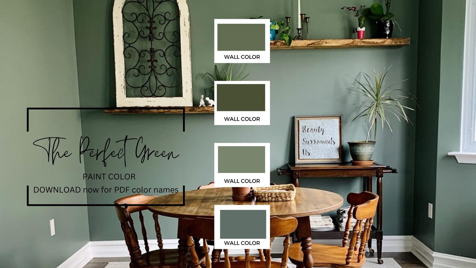 Green Paint Color Palette for Home Interior (PDF Download) - Etsy