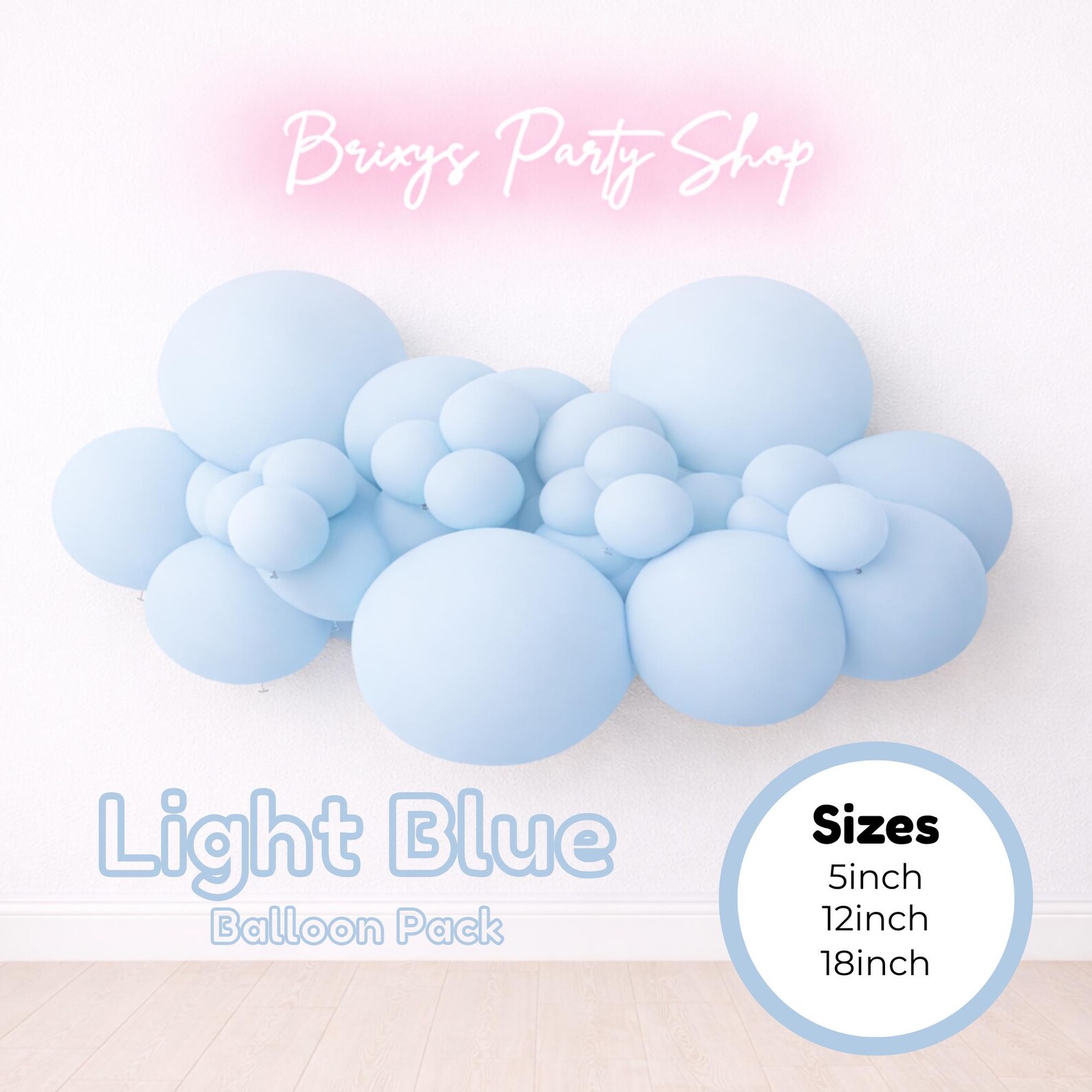 Light Blue Balloon 6ft Garland Pack - DIY Balloon Garland - Balloon ...
