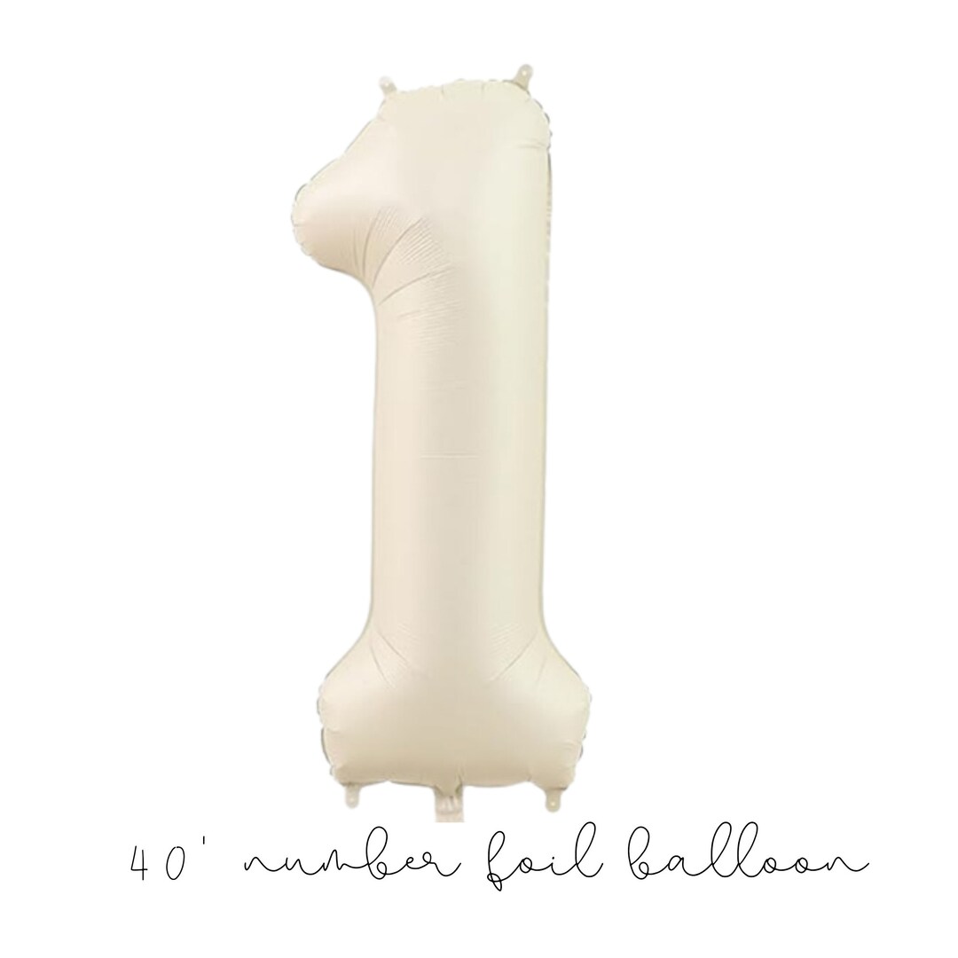 Tan Mylar Foil Number Balloon - Tan Balloon - Tan Number Balloon - 40 ...