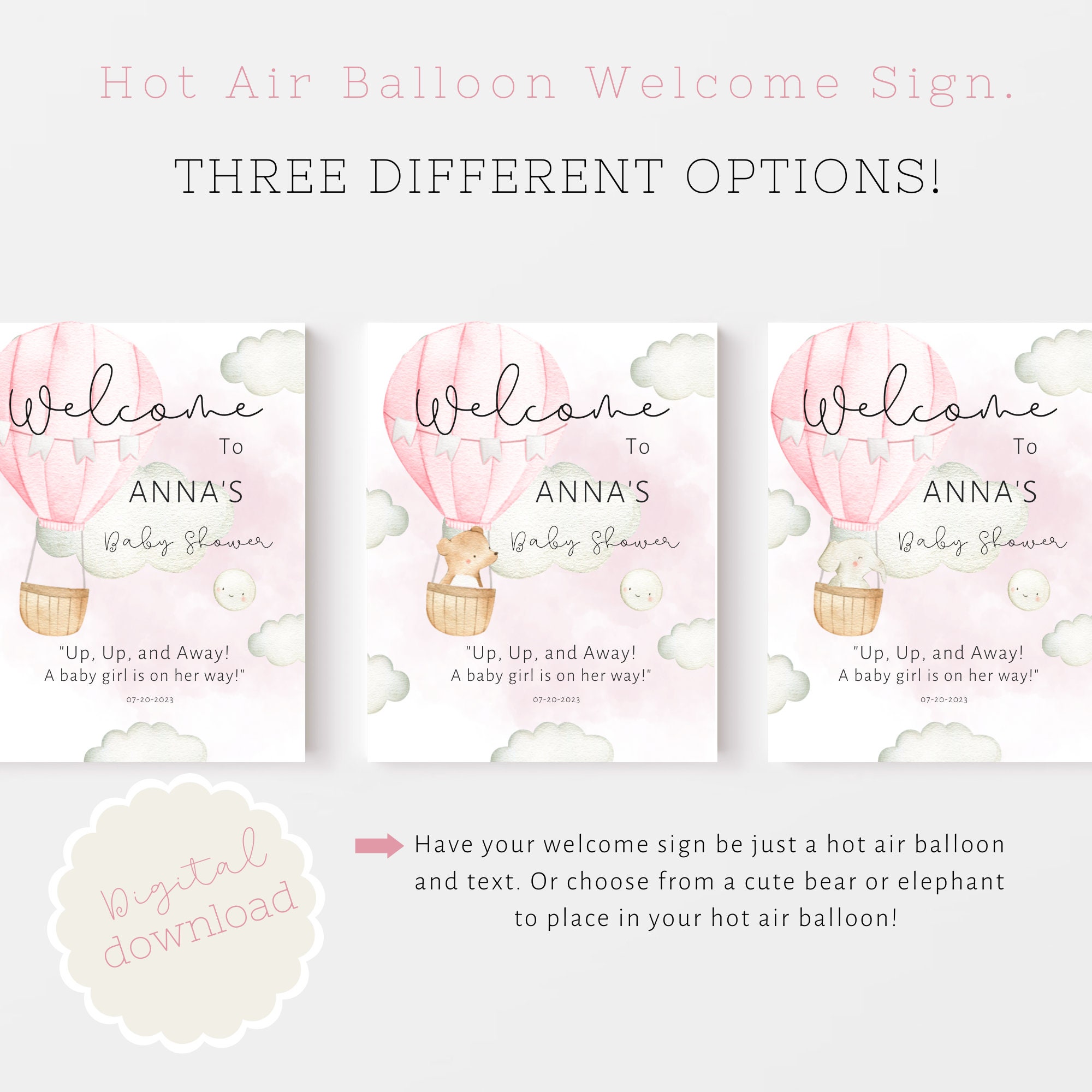 Hot Air Balloon Welcome Sign Baby Shower Welcome Sign - Etsy Australia