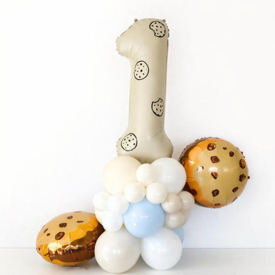 One Sweet Cookie Themed Balloon Set - Balloon Number Tower - One Sweet ...