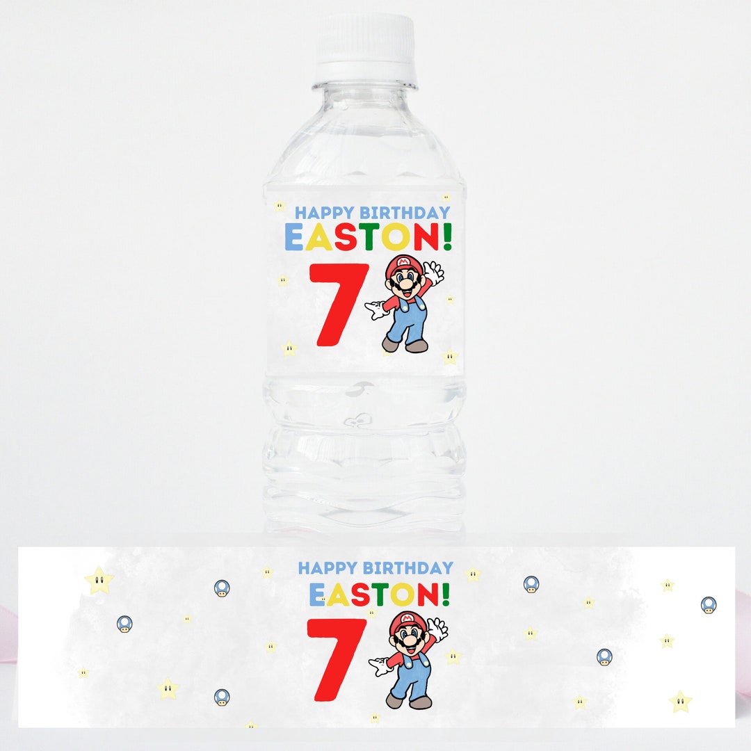 Super Mario Water Bottle Label L Super Mario Label L Super Mario Party ...