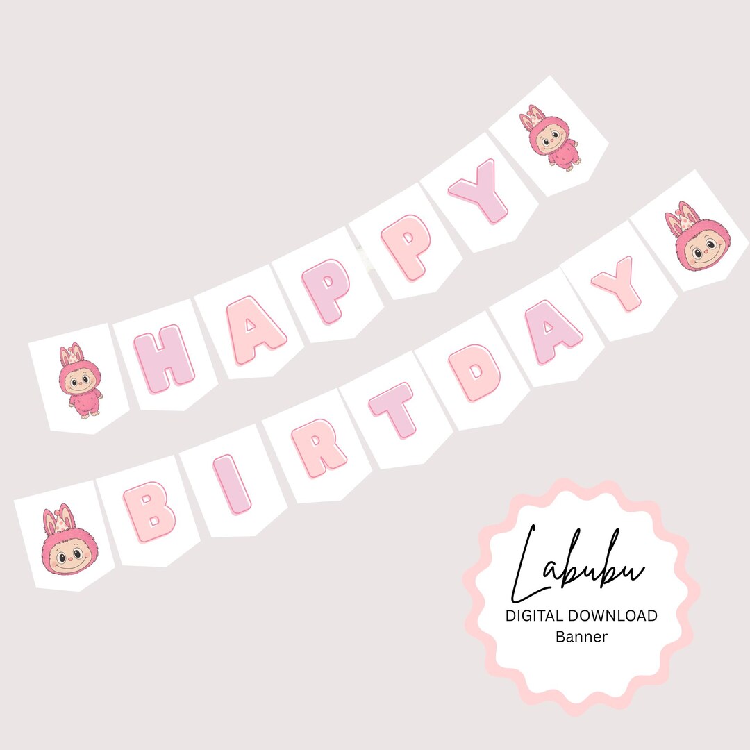 Labubu Digital Banner - Labubu Banner - Digital Banner - Birthday ...