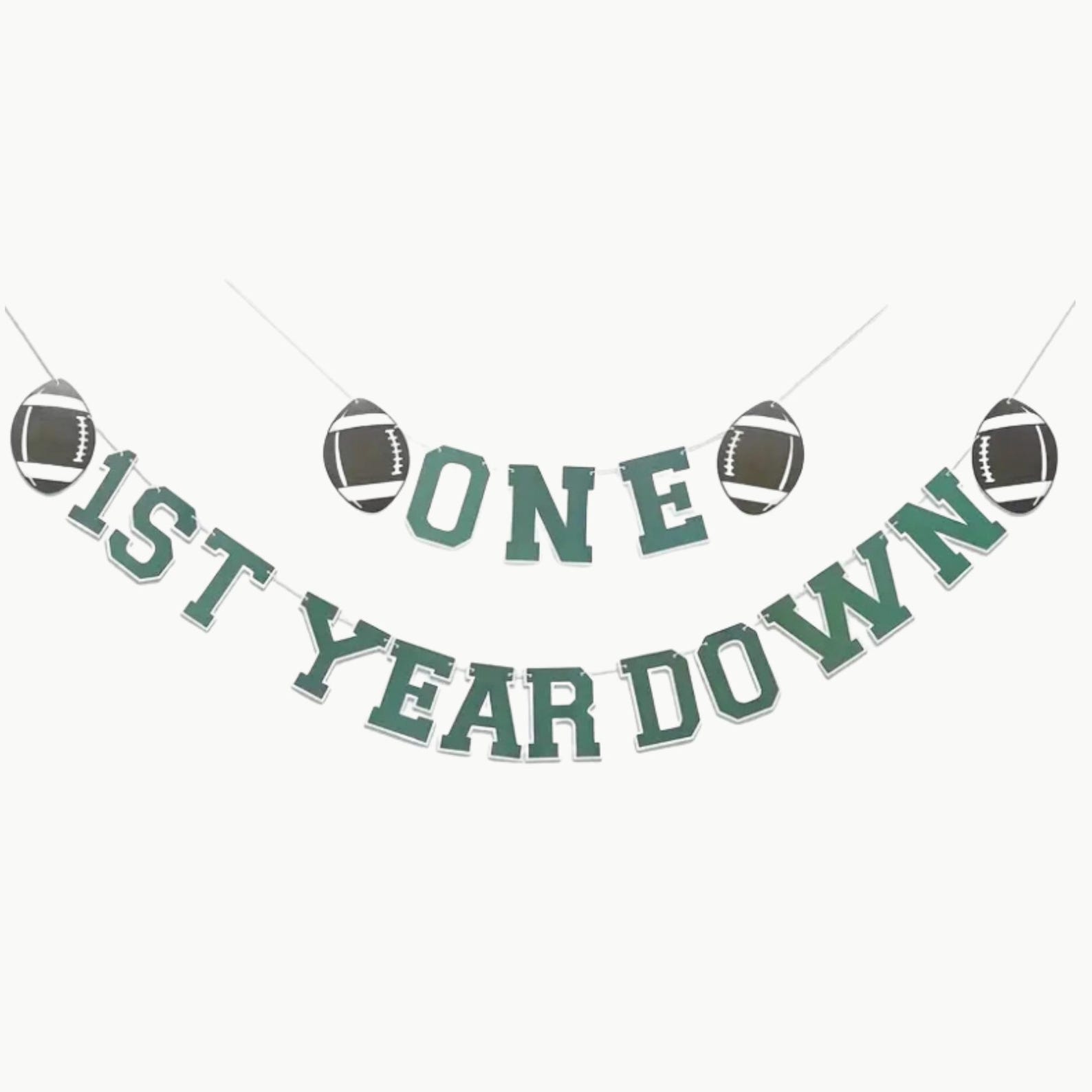 1st Year Down Banner - Football Birthday Banner -1st Year Down - 1st ...
