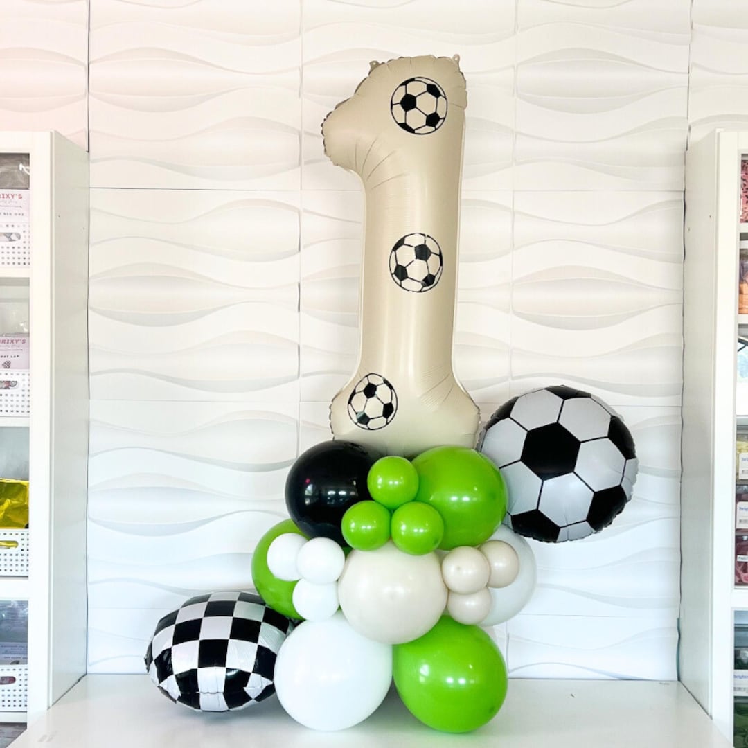 Soccer Ball Themed Balloons - DIY Soccer Number Tower Set - Number ...