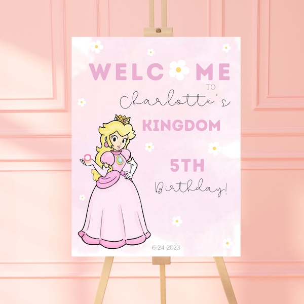 Princess Peach Welcome Sign - Etsy