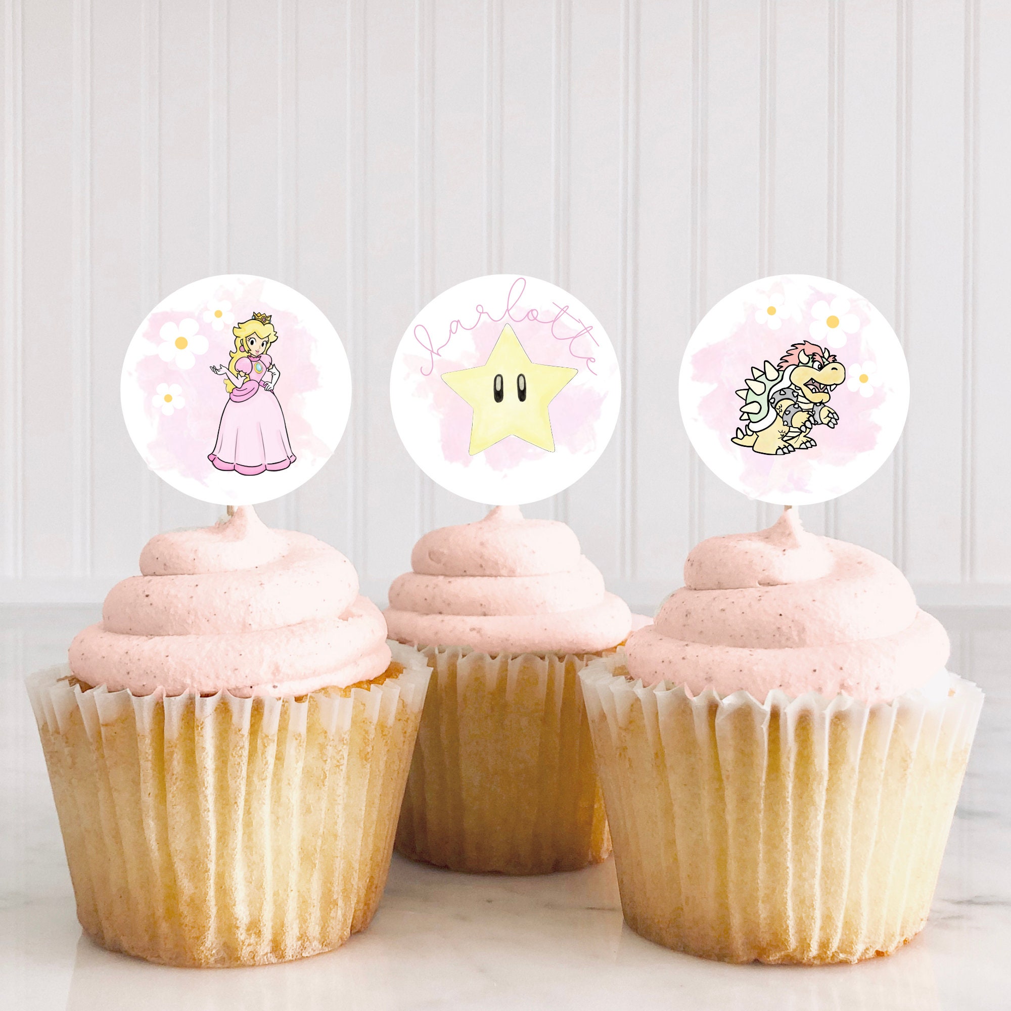 Princess Peach Cupcake Toppers Download L Princess Peach L Super Mario ...