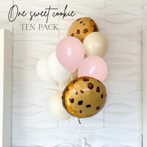One Sweet Cookie Themed Balloon Set - 10 Pack of Balloons With Number ...