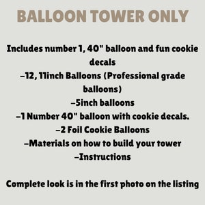One Sweet Cookie Themed Balloon Set - Balloon Number Tower - One Sweet ...