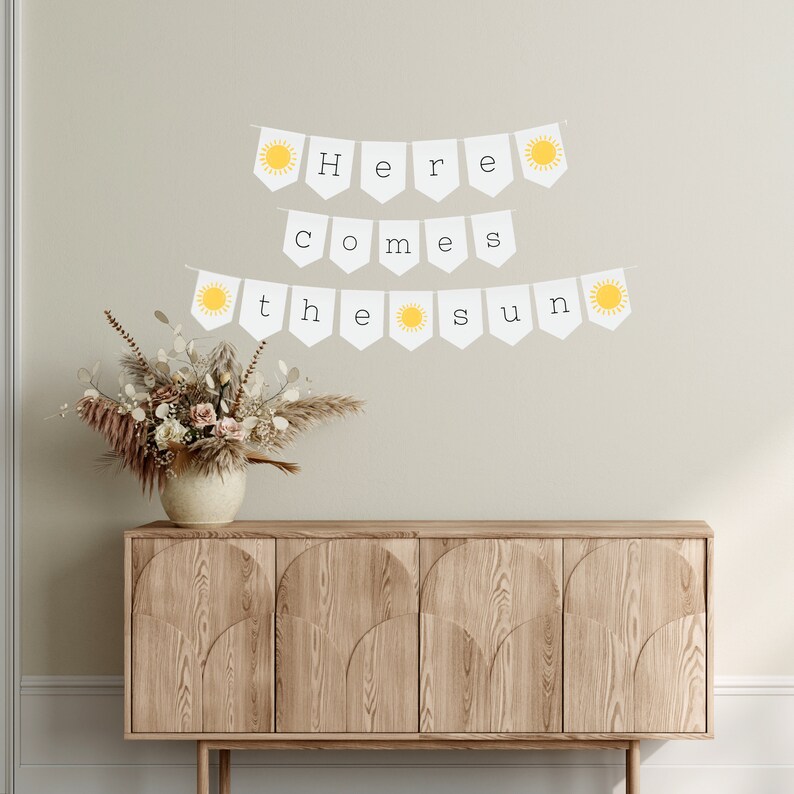 Here Comes the Sun Banner Digital Download, Sunshine Baby Shower Party ...