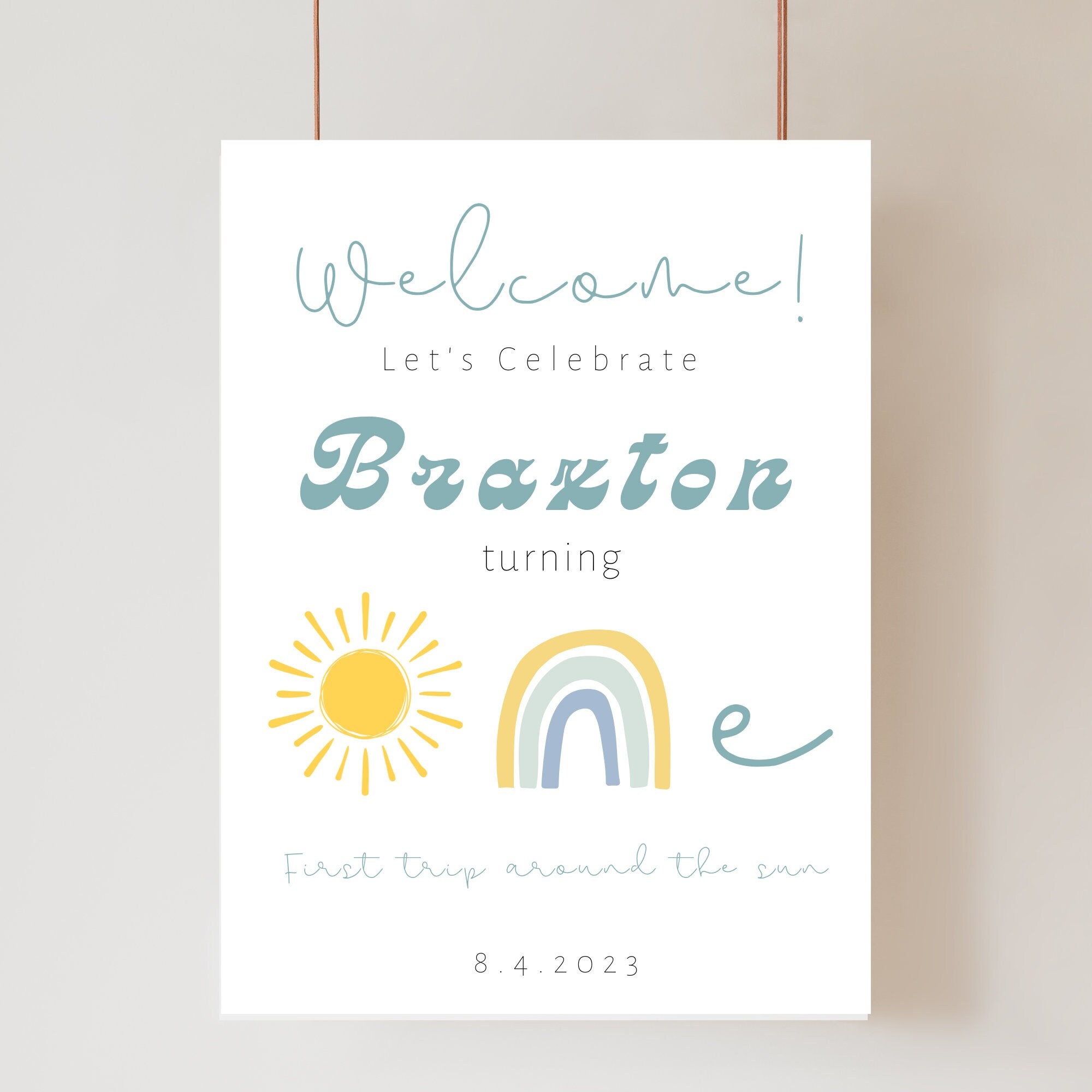 Printable Editable Template Instant Download First Trip Around the Sun ...