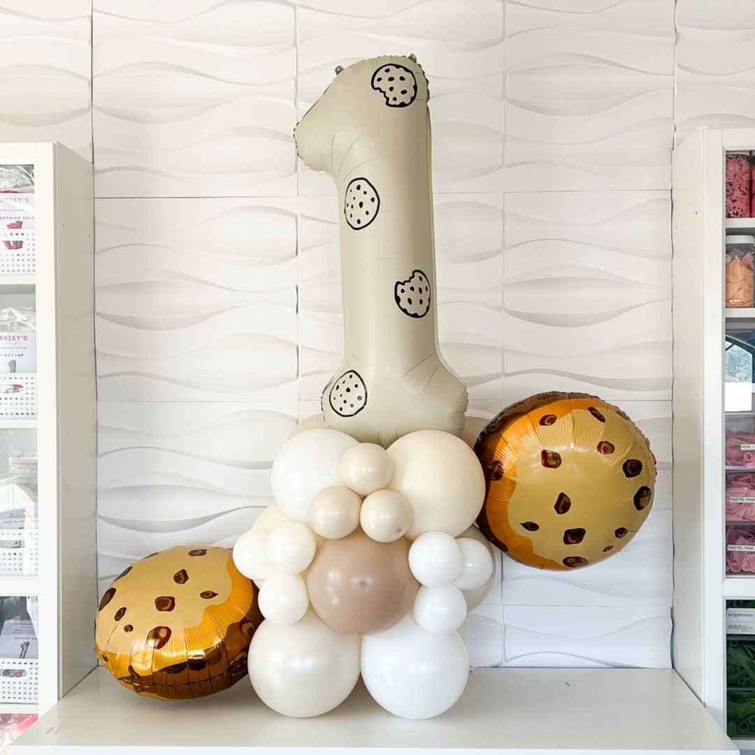 One Sweet Cookie Themed Balloon Set - Balloon Number Tower - One Sweet ...