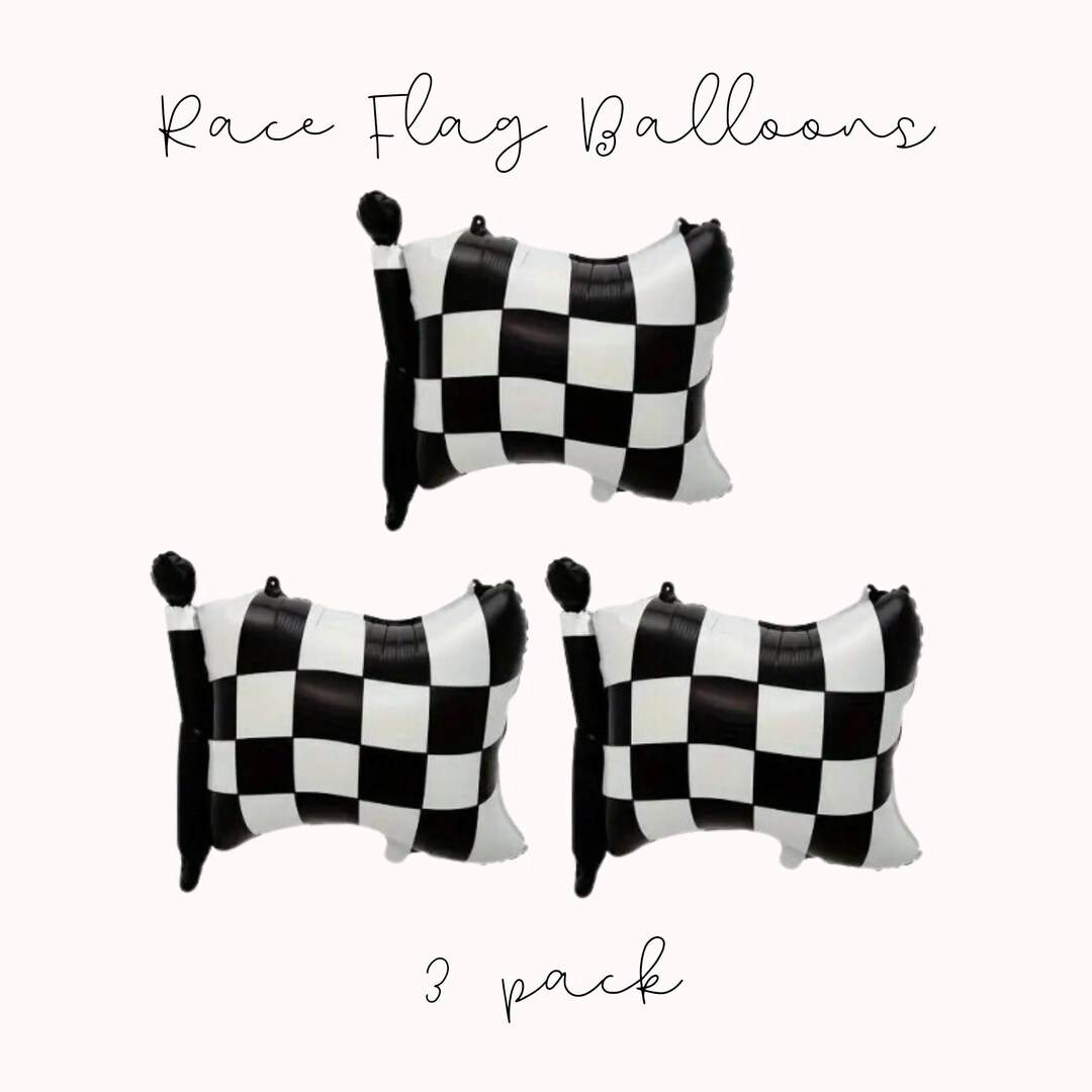 Flag Balloons Three Pack - Race Car Balloons - Two Fast - Fast One ...