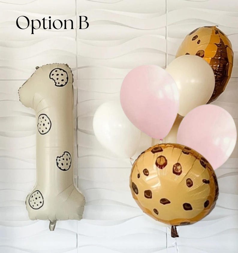 One Sweet Cookie Themed Balloon Set - Balloon Number Tower - One Sweet ...