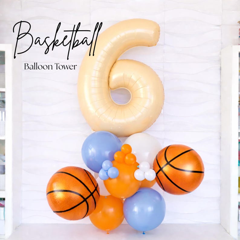 Basketball Balloon Tower - Birthday MVP- Birthday Hoops - Birthday ...