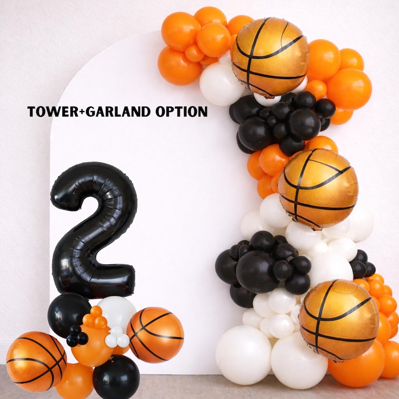 Basketball Balloon Tower - Birthday MVP- Birthday Hoops - Birthday ...