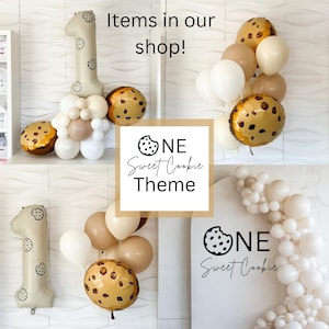 One Sweet Cookie Themed Balloon Set - Balloon Number Tower - One Sweet ...