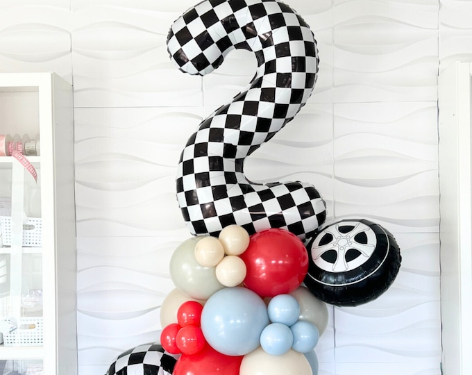 TWO Fast Balloon Tower L TWO Fast Balloons L Race Car Balloons L Race ...