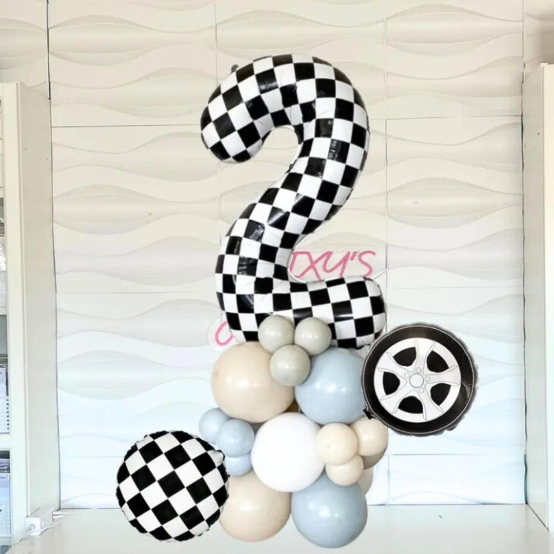 TWO Fast Balloon Tower L TWO Fast Balloons L Race Car Balloons L Race ...