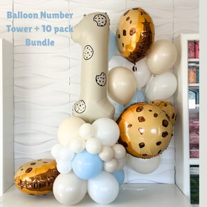 One Sweet Cookie Themed Balloon Set - Balloon Number Tower - One Sweet ...