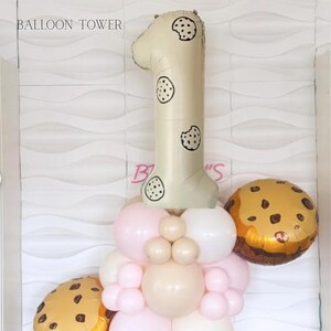 One Sweet Cookie Themed Balloon Set - 10 Pack of Balloons With Number ...