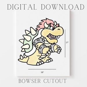Bowser Digital Download Print Out L Bowser Cutout L Princess Peach ...