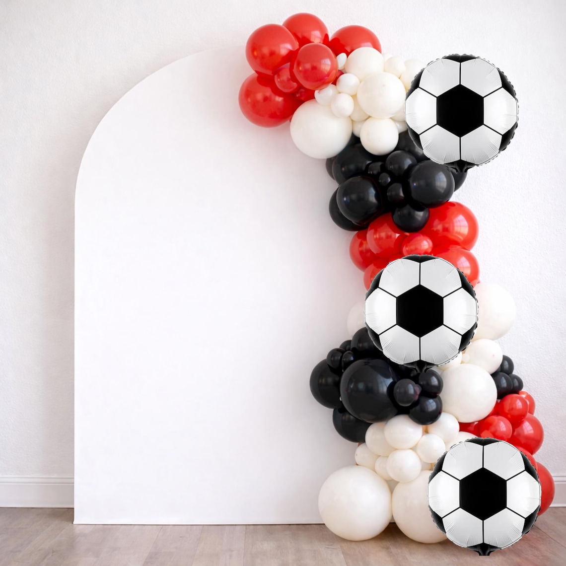 Soccer Ball Balloon Garland - Soccer Ball Themed Birthday Decoration ...