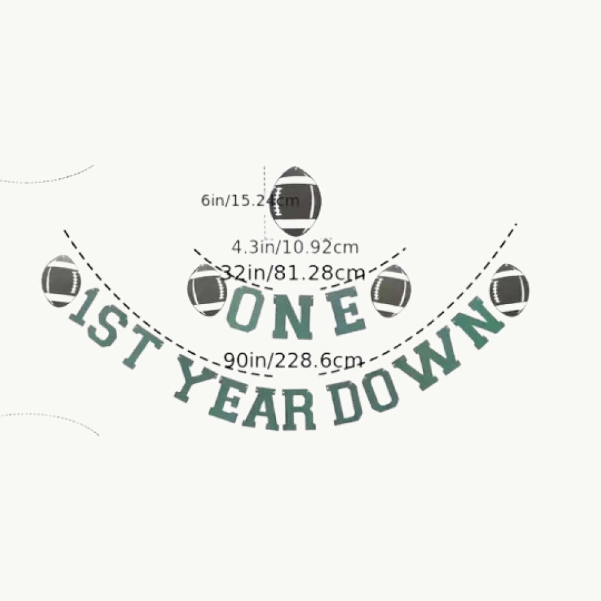 1st Year Down Banner - Football Birthday Banner -1st Year Down - 1st ...