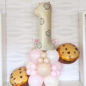 One Sweet Cookie Themed Balloon Set - Balloon Number Tower - One Sweet ...