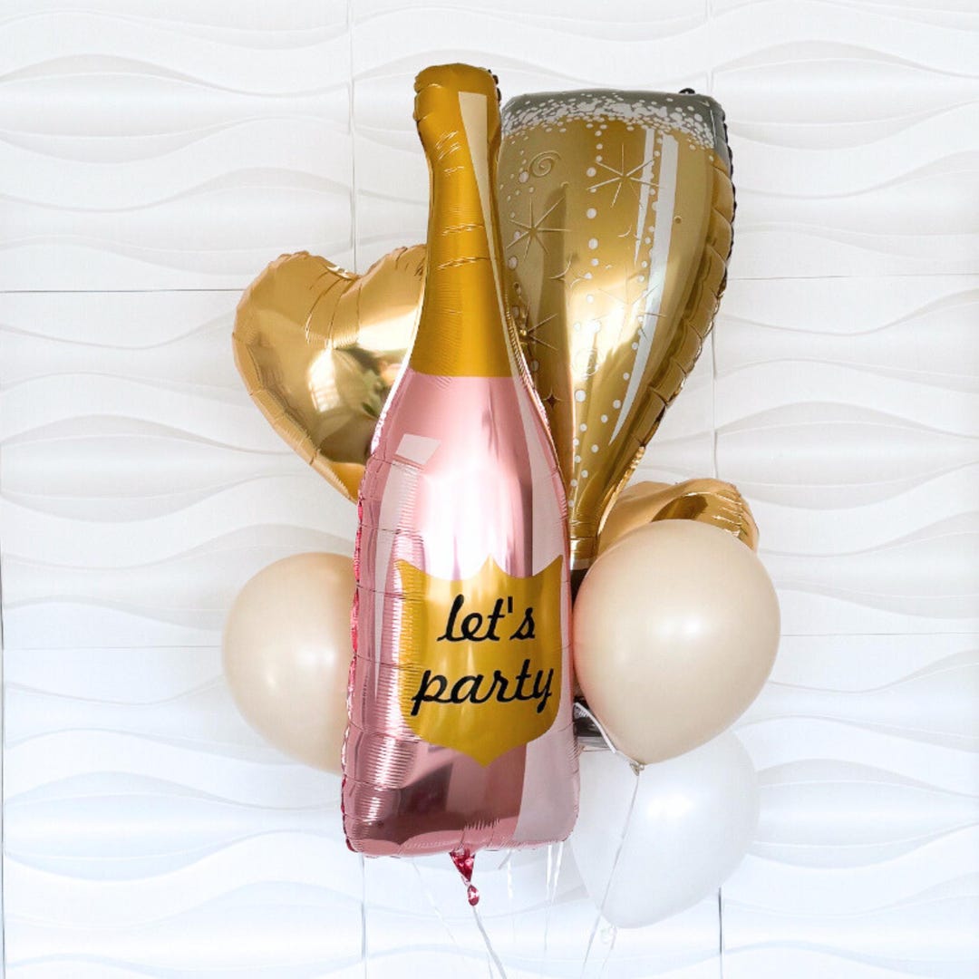 Champaign Glass Balloon 10 Pack - Champaign Balloon - Bachelorette ...