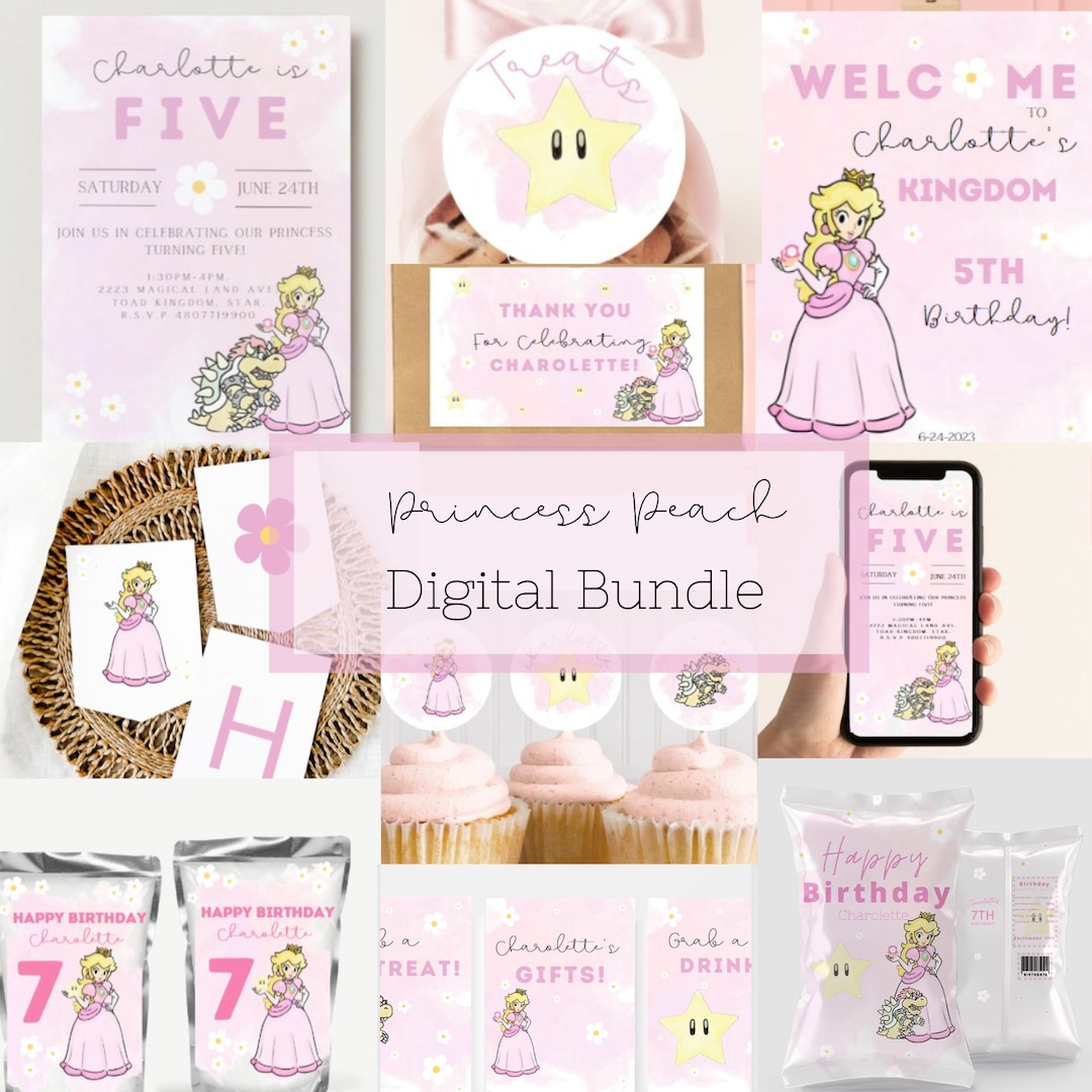 Princess Peach Digital Download Bundle Pack L Princess Peach Party ...