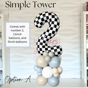 TWO Fast Balloon Tower L TWO Fast Balloons L Race Car Balloons L Race ...