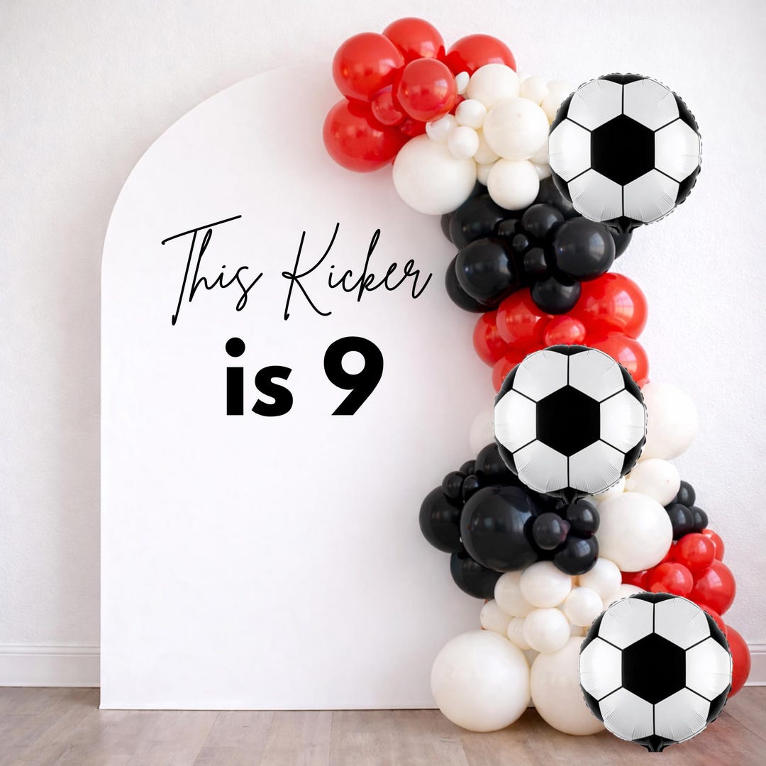 Soccer Ball Balloon Garland - Soccer Ball Themed Birthday Decoration ...