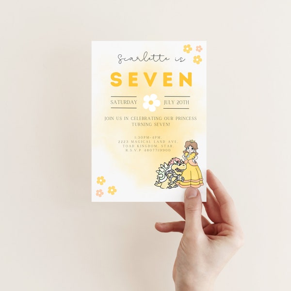 Princess Daisy Party Invitation - Etsy