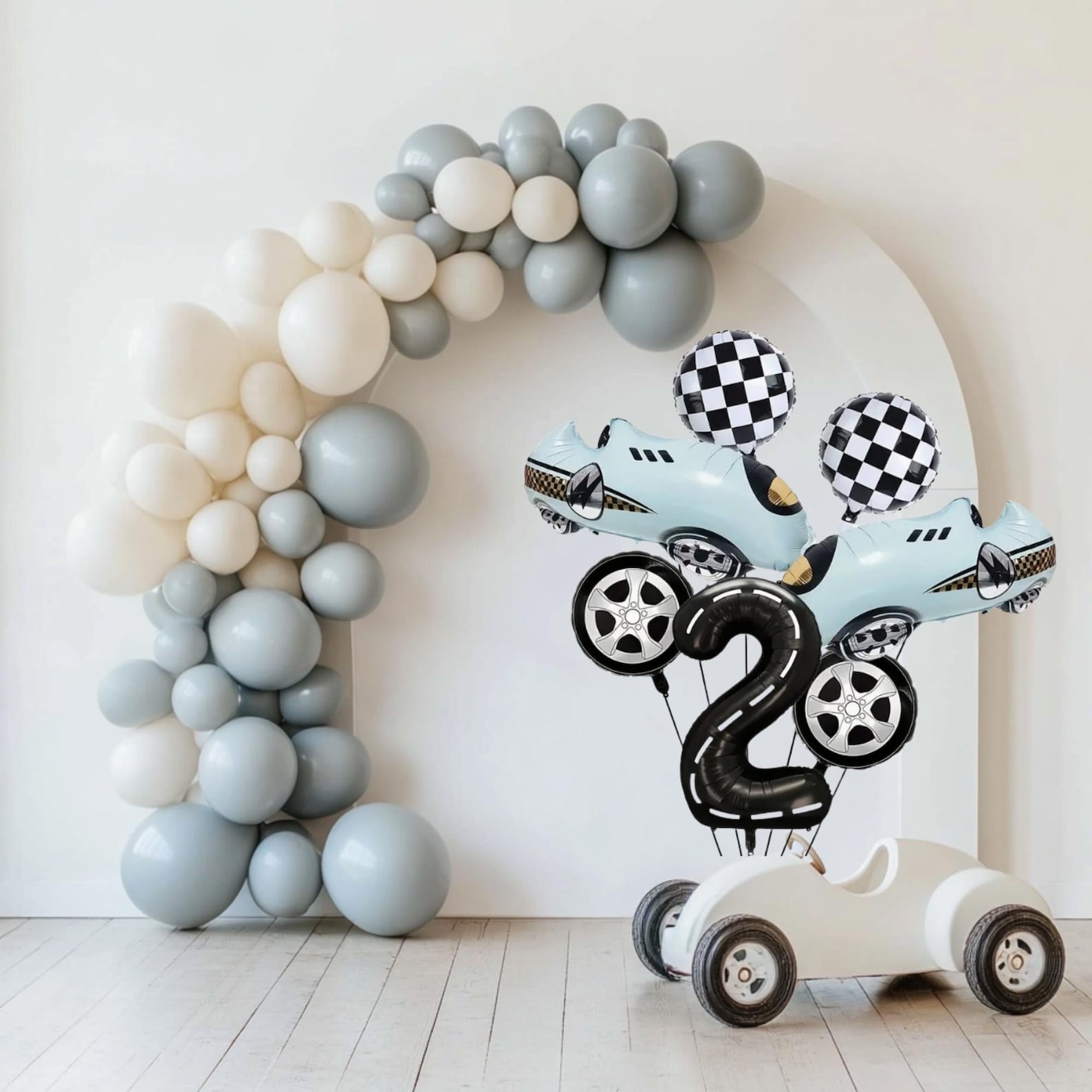 Race Car Theme Balloon Bundle - Two Fast Balloons - 1st Lap Balloons ...