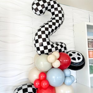 TWO Fast Balloon Tower L TWO Fast Balloons L Race Car Balloons L Race ...
