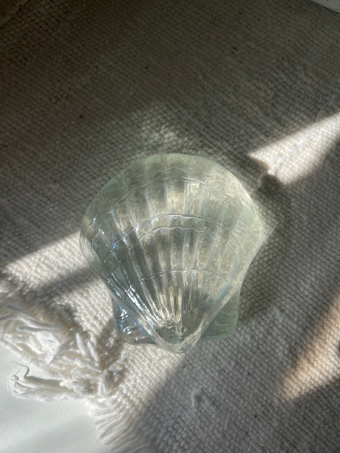 Vintage Glass Shell Paperweight - Etsy