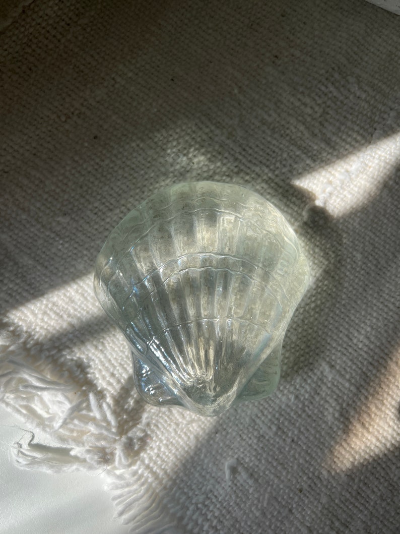 Vintage Glass Shell Paperweight - Etsy