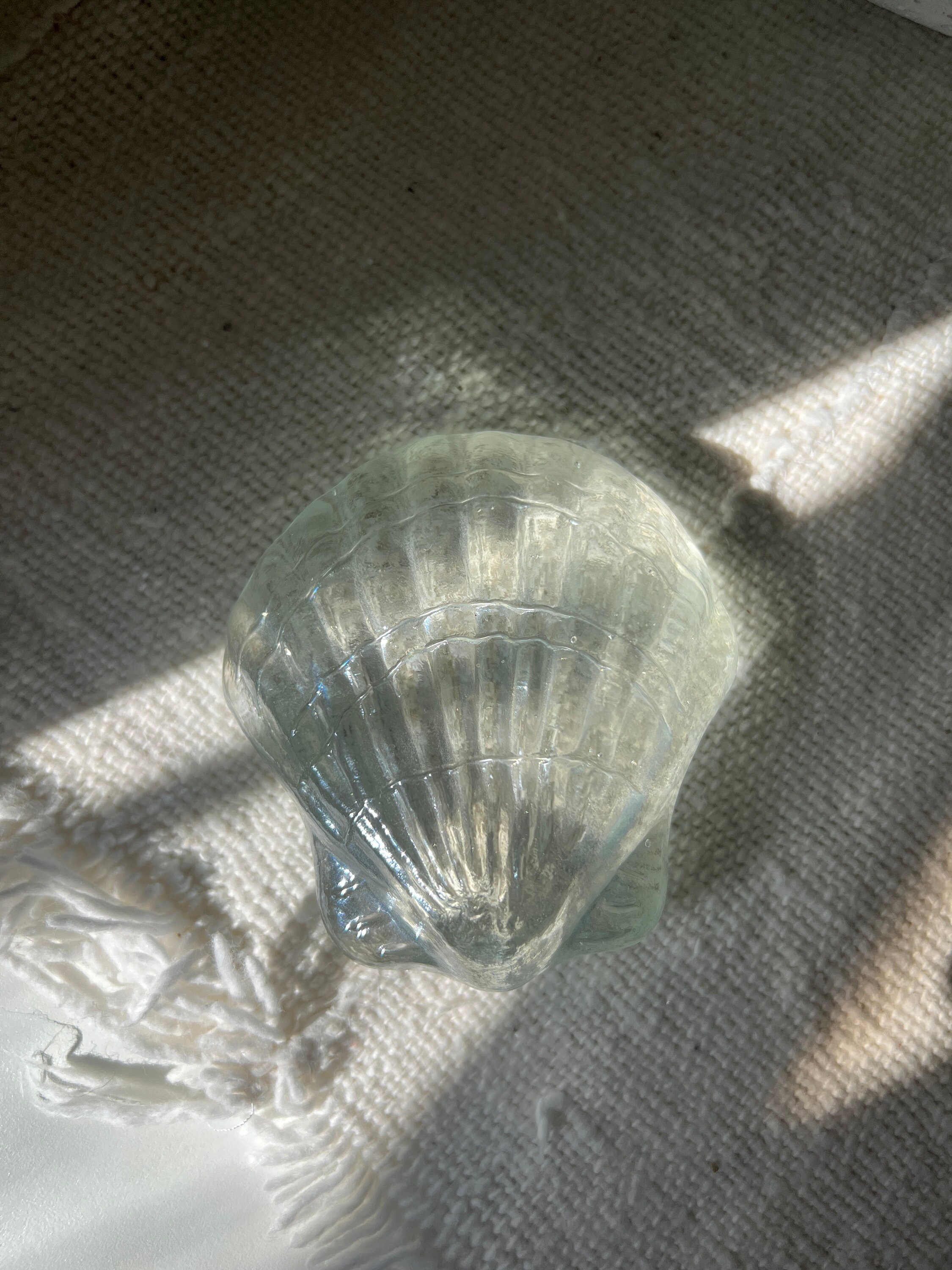 Vintage Glass Shell Paperweight - Etsy