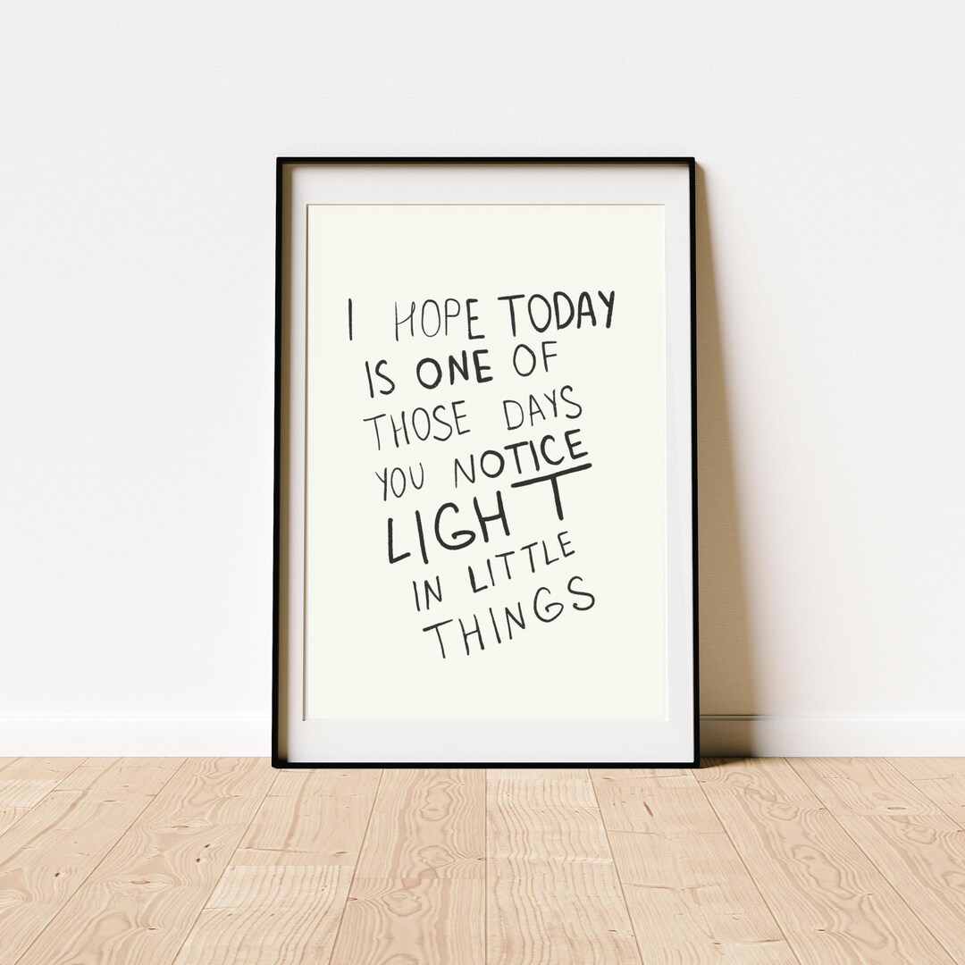 Light in Little Things Print: Trendy Wall Art, Quote Print, Minimal ...