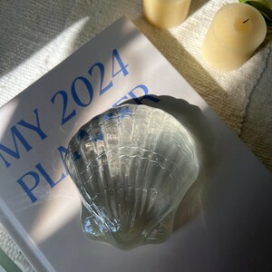 Vintage Glass Shell Paperweight - Etsy