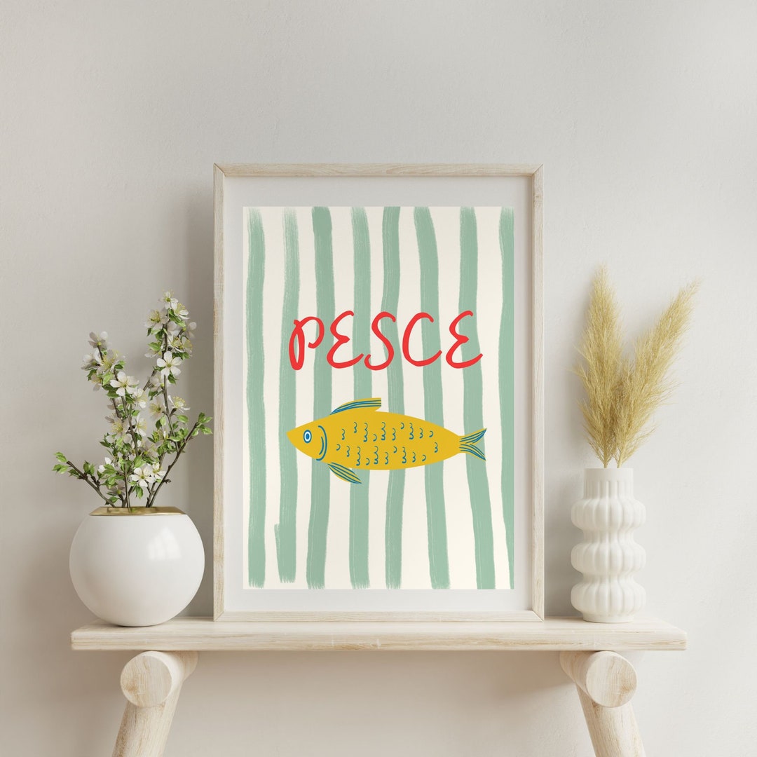 PESCE Art Print, Italian Food At, Italian Summer Print, Food Art ...